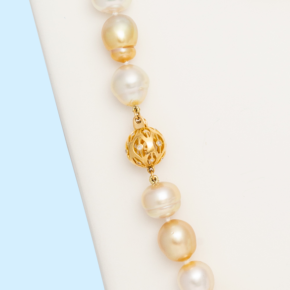 Gold - White South Sea Pearl Strand - Rope